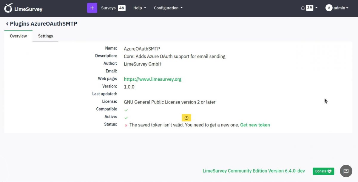 AzureOAuthSMTP Plugin - LimeSurvey Manual