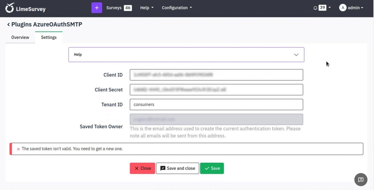 AzureOAuthSMTP Plugin - LimeSurvey Manual